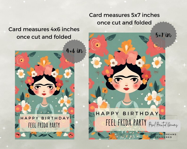 Frida Kahlo Printable Birthday Card, Frida Digital Card, Frida Greeting ...