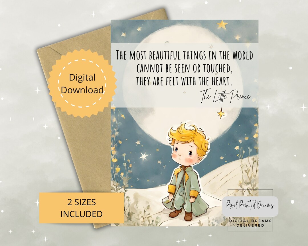 The Little Prince Printable Card, the Little Prince Digital Card ...