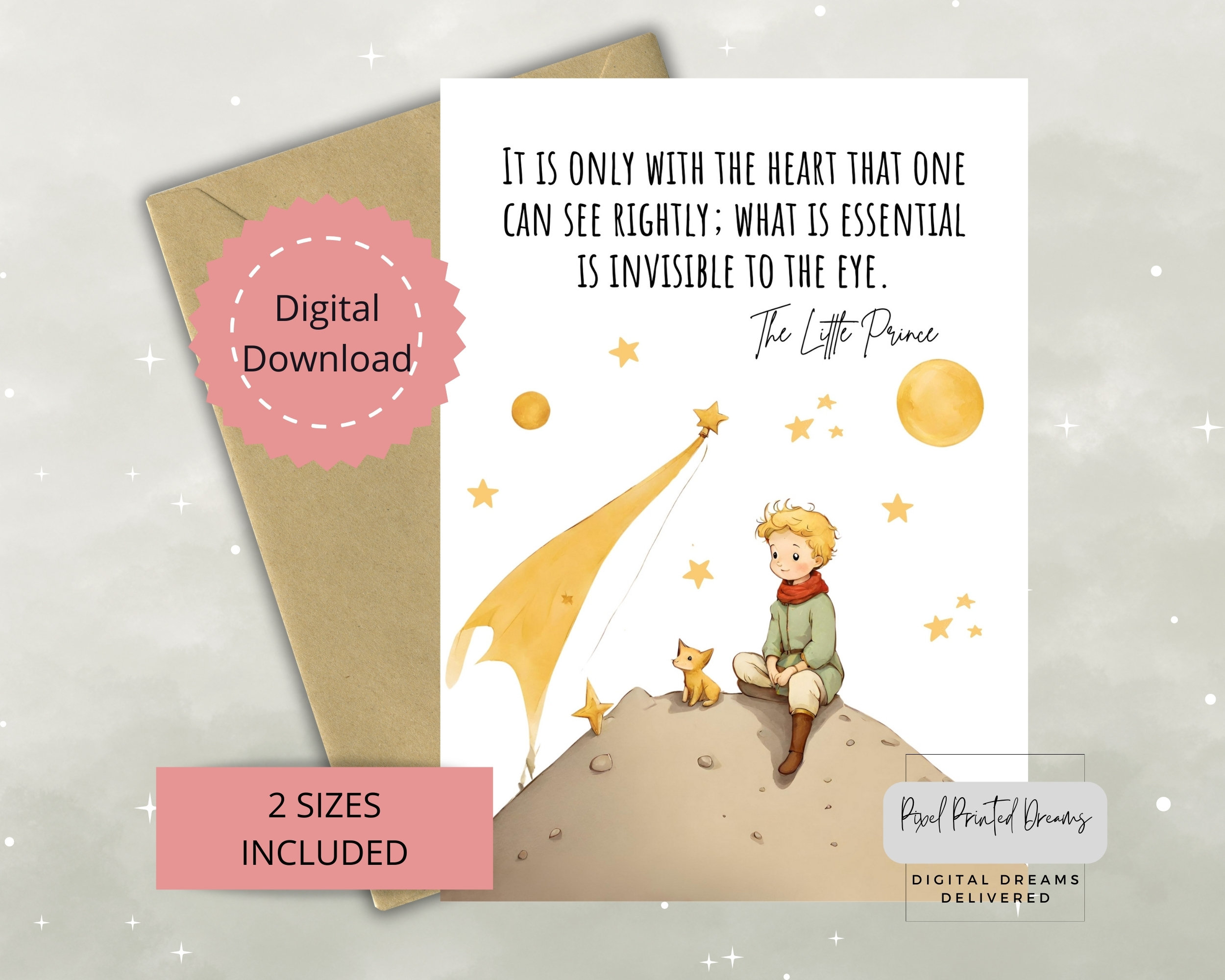The Little Prince Printable Card, the Little Prince Digital Card ...