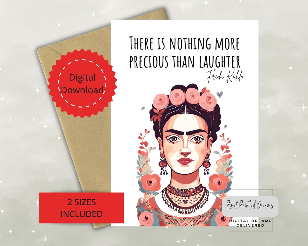 Frida Kahlo Printable Birthday Card, Frida Digital Card, Frida Greeting ...
