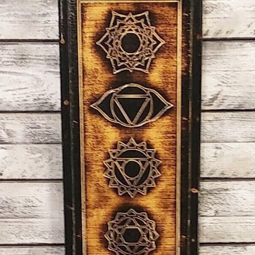 Chakras Wood Carving Burning Chakra Art Meditation Space - Etsy