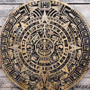 15 Aztec Calendar Wood Carving Plaque Home Decor CNC - Etsy