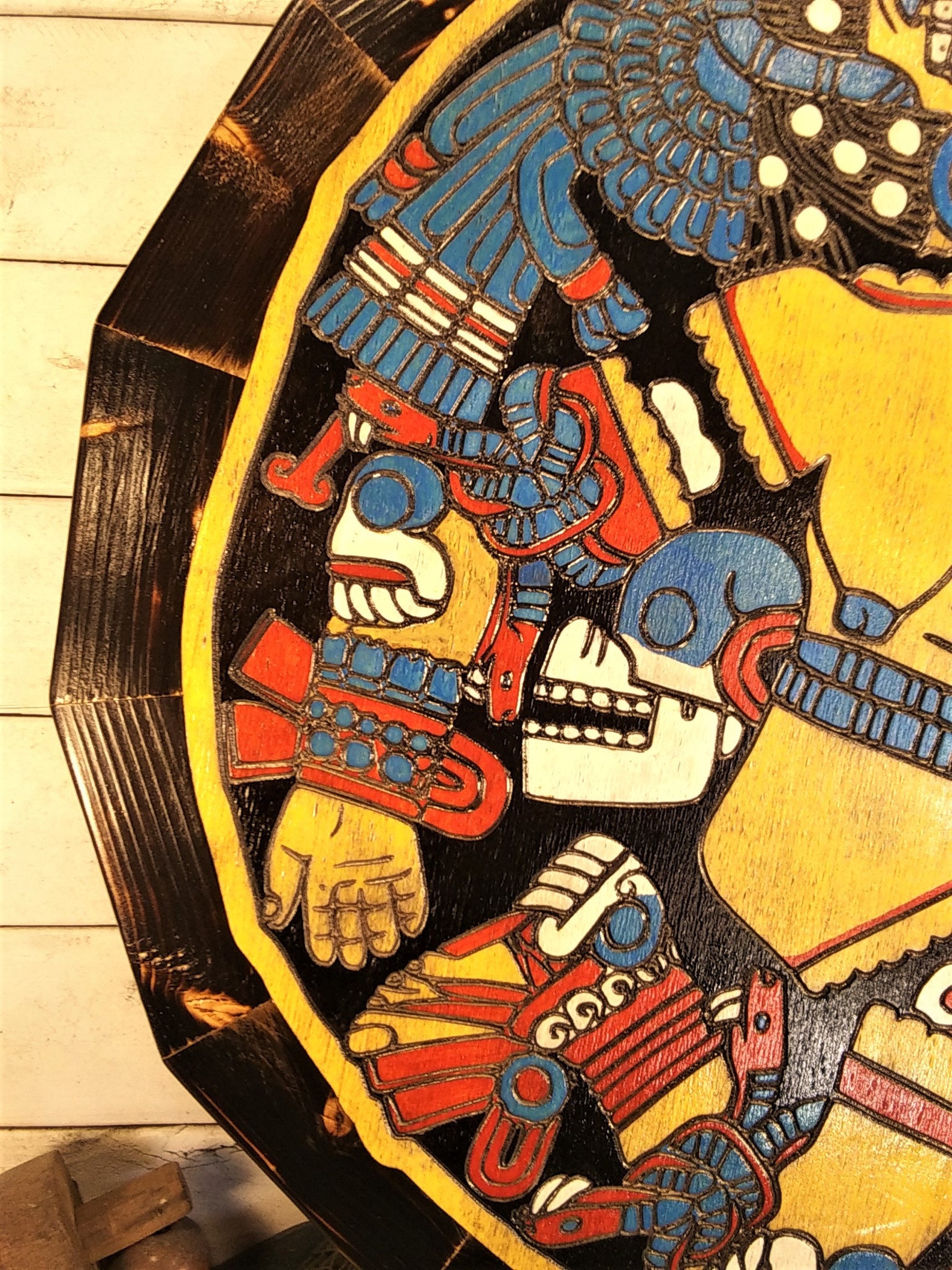 Aztec Wood Plaque Carving Moon Goddess Coyolxauhqui / Home - Etsy