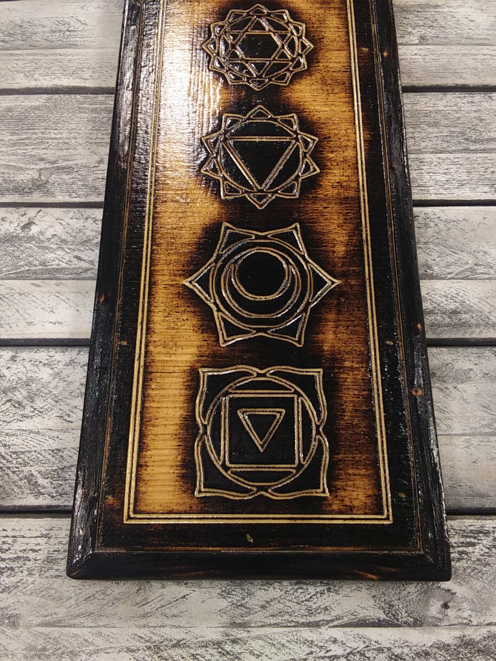Chakras Wood Carving Burning Chakra Art Meditation Space - Etsy