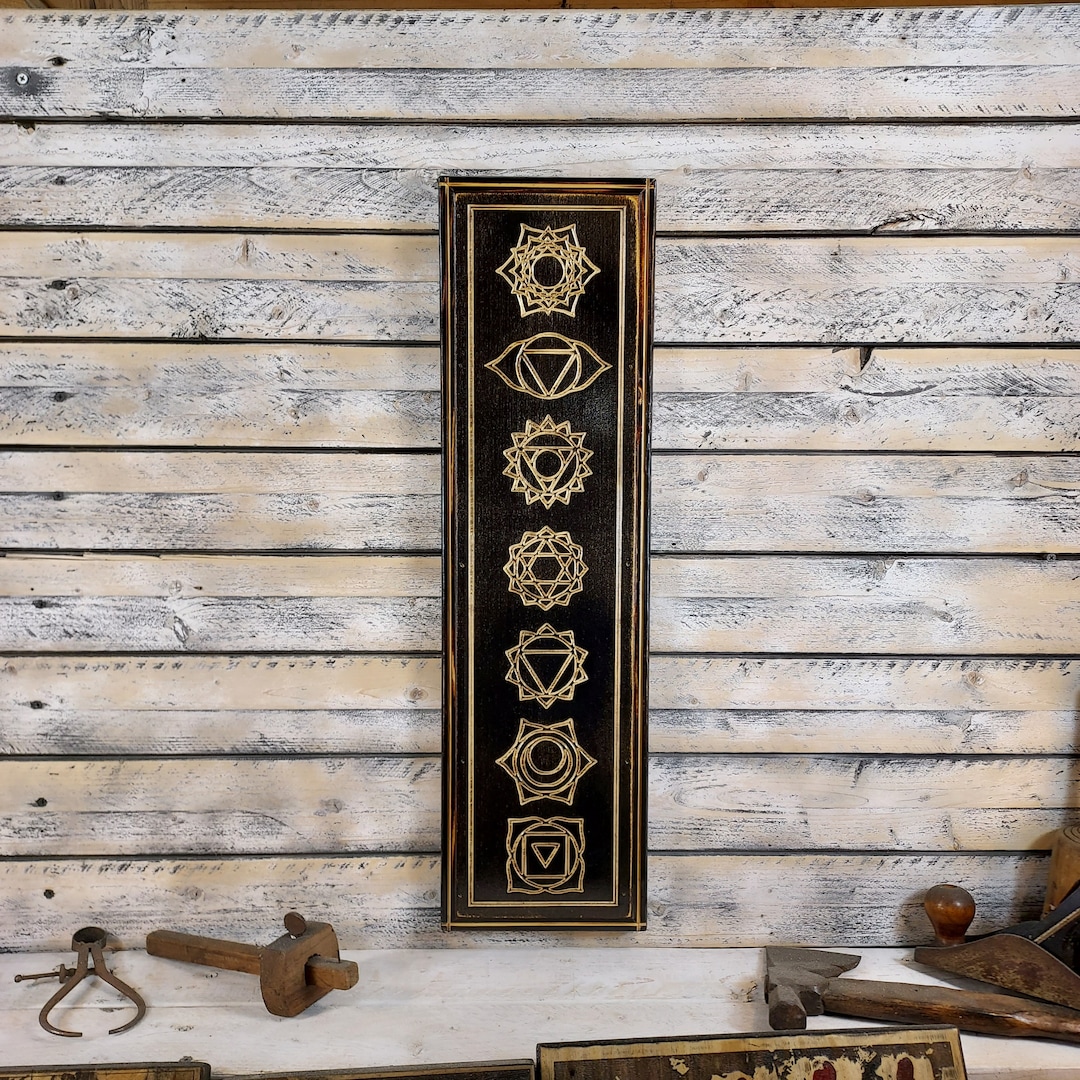 Chakras Wood Carving Burning, Chakra Art, Meditation Space Room, Yoga ...