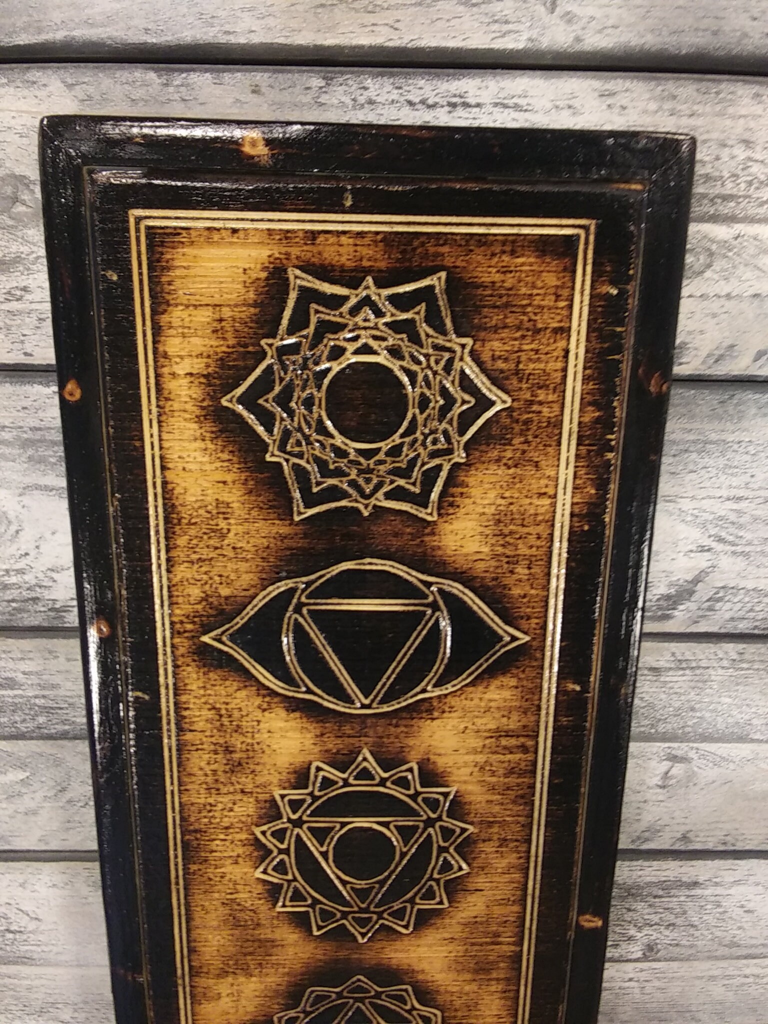 Chakras Wood Carving Burning Chakra Art Meditation Space - Etsy