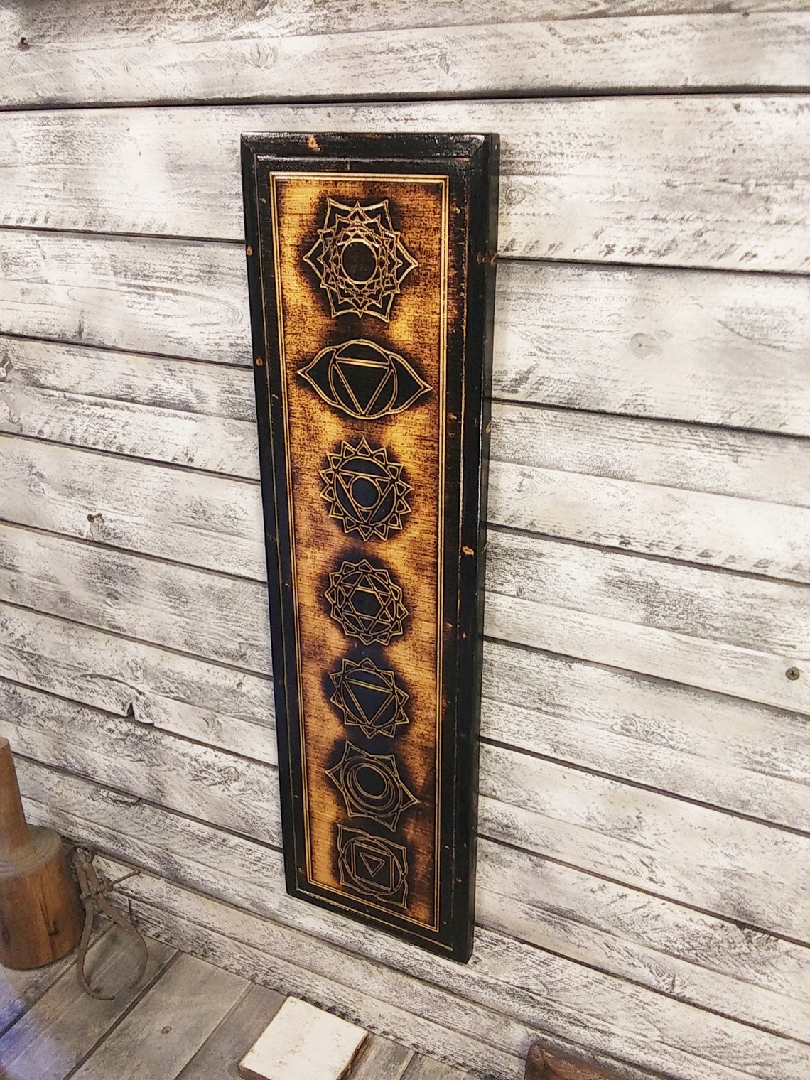 Chakras Wood Carving Burning Chakra Art Meditation Space - Etsy