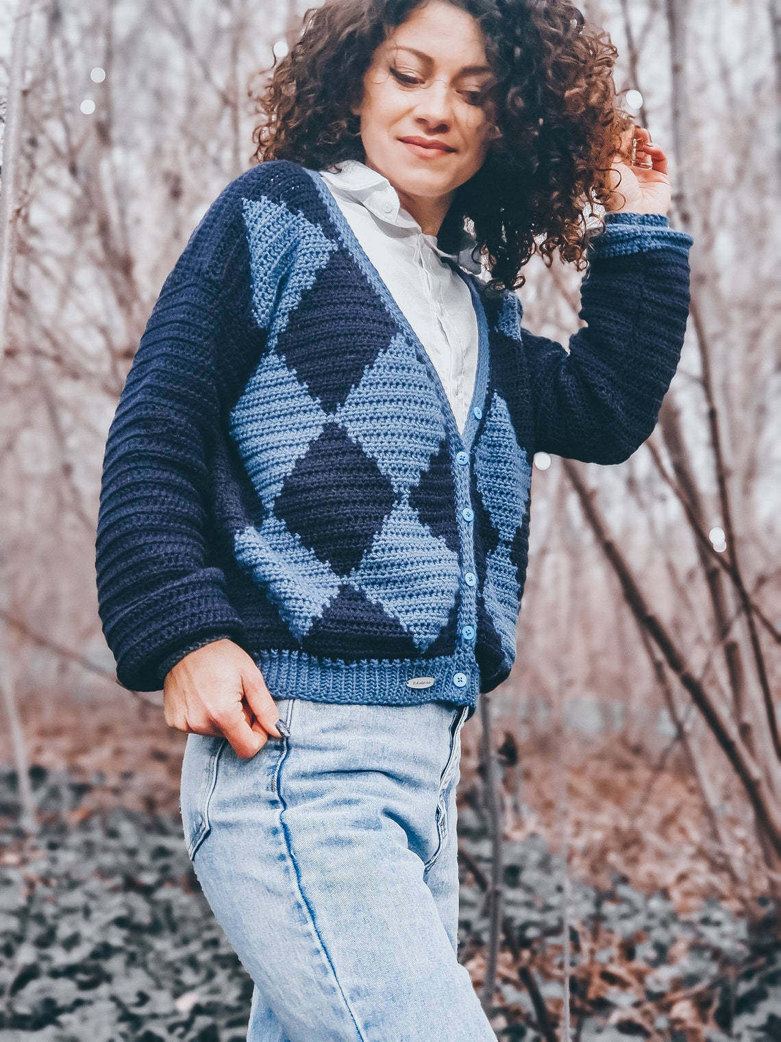 Crochet Pattern//deep Blue Cardigan - Etsy