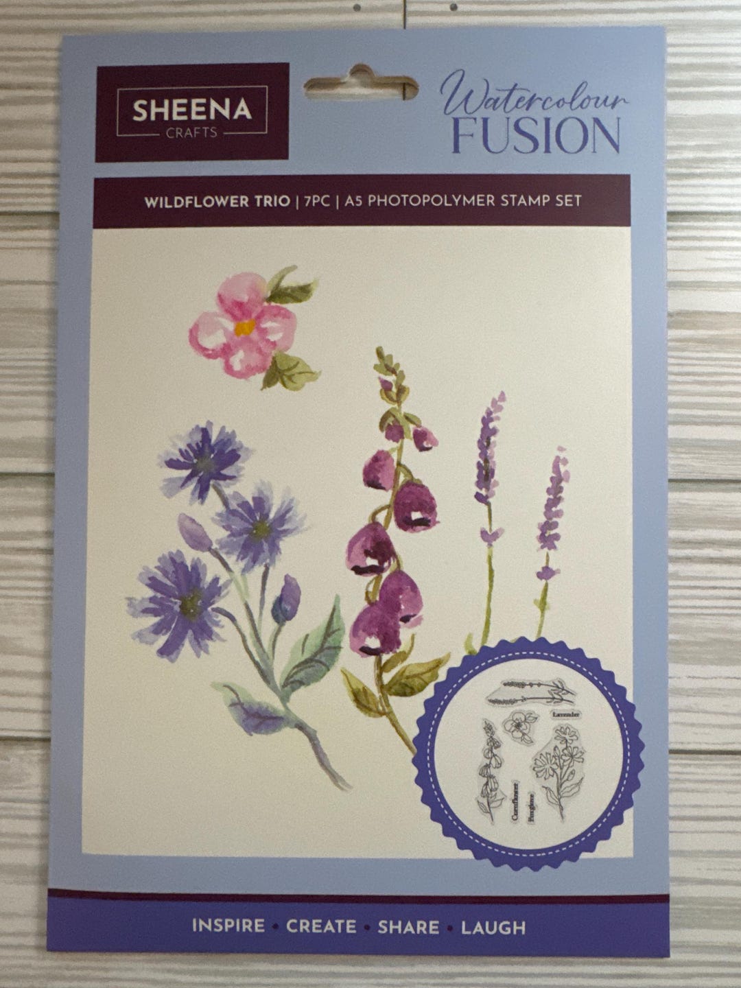 Sheena Crafts Wildflower Trio Watercolour Fusion Photopolymer Stamp Set ...