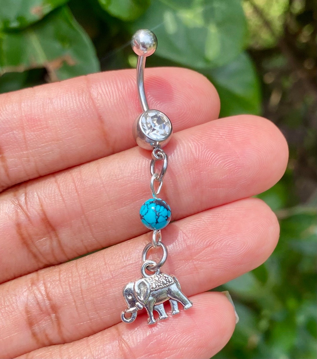 Elephant Belly Button Ring - Etsy