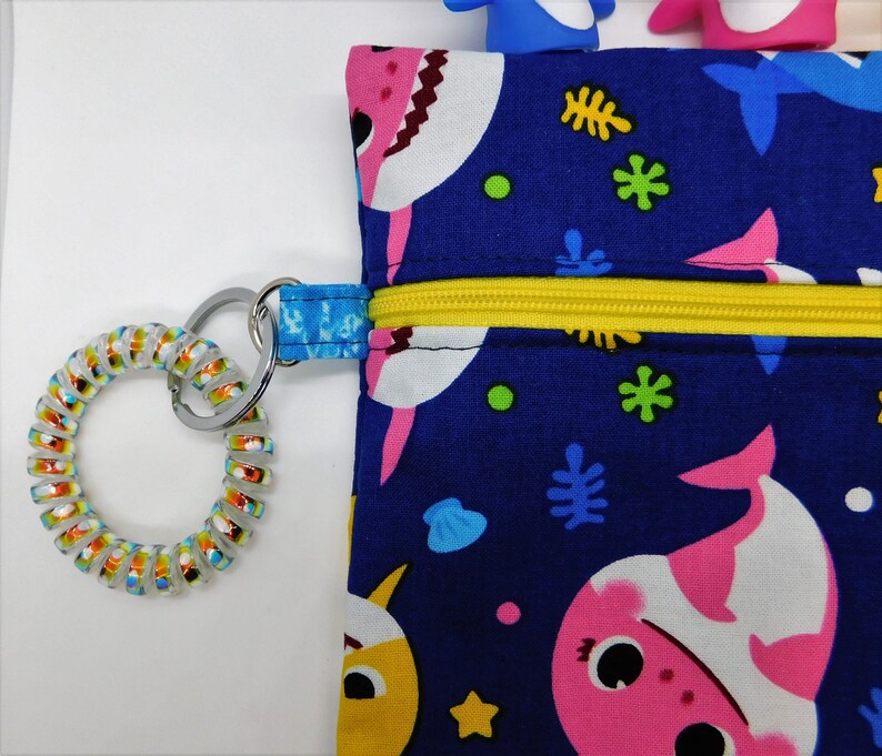 Baby Shark Zipper Pouch Bag With Keyring and Spiral Bracelet 5 Baby ...