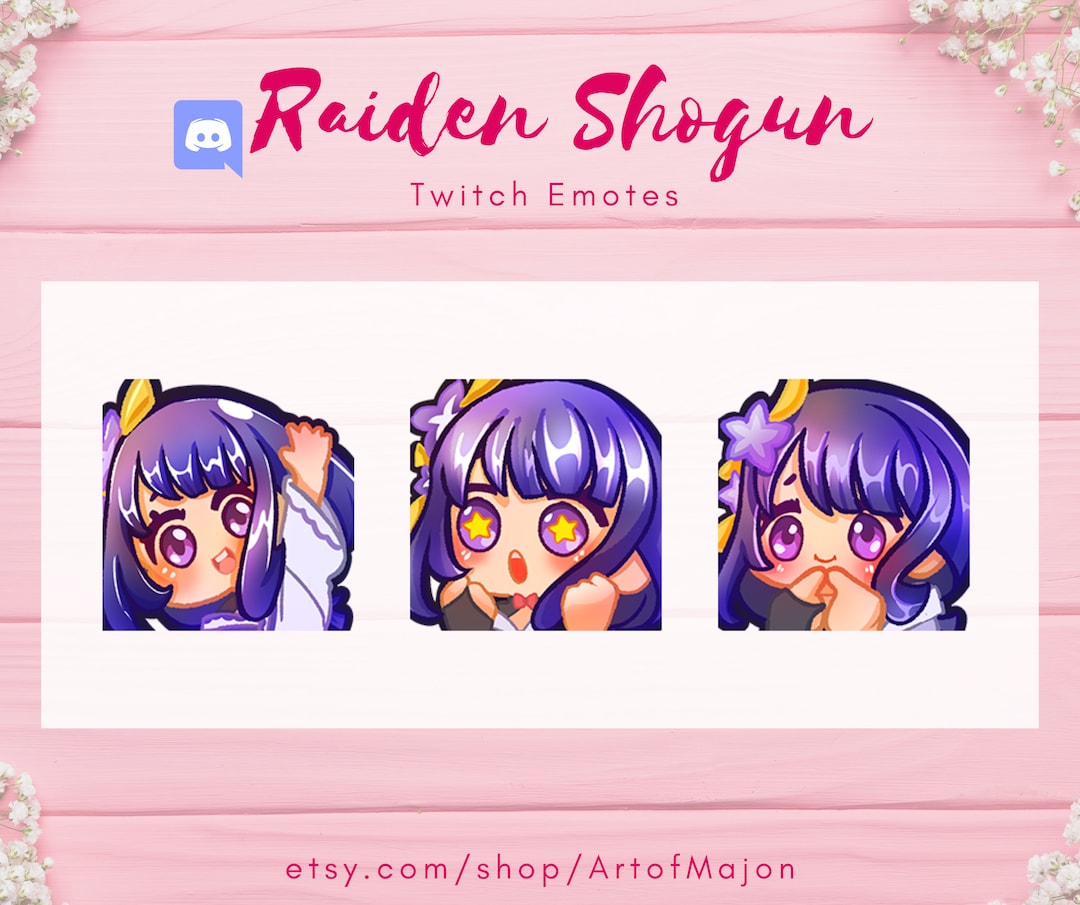 Genshin Impact Fanart - Raiden Shogun Twitch and Discord Emotes - Etsy