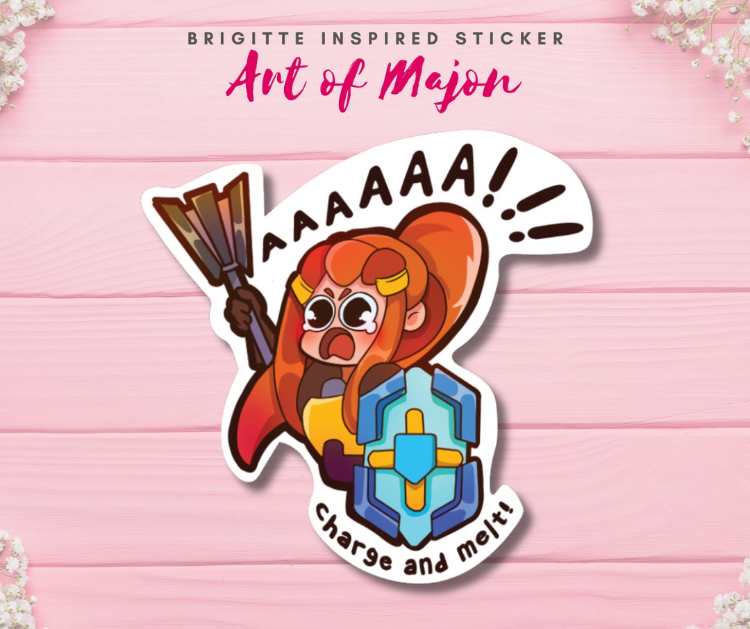 Brigitte Inspired Sticker - Cute Overwatch Game Fan Art Waterproof ...