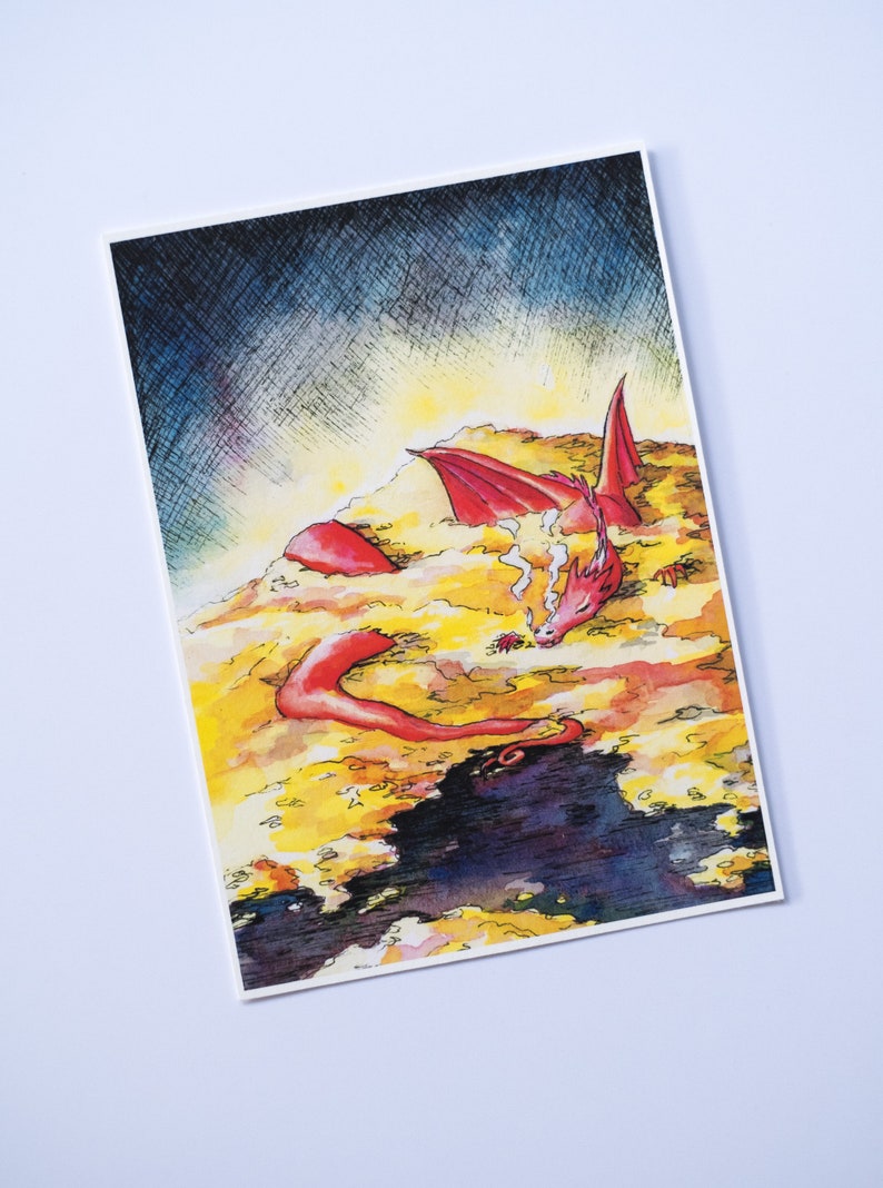 Smaug Watercolor Print the Hobbit Watercolor Tolkien Art - Etsy