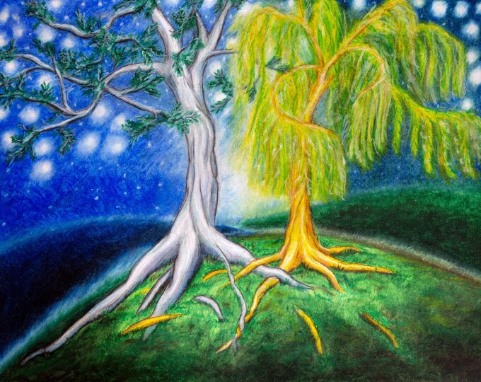 The Silmarillion Art Print, J.R.R. Tolkien Artwork, the Two Trees ...