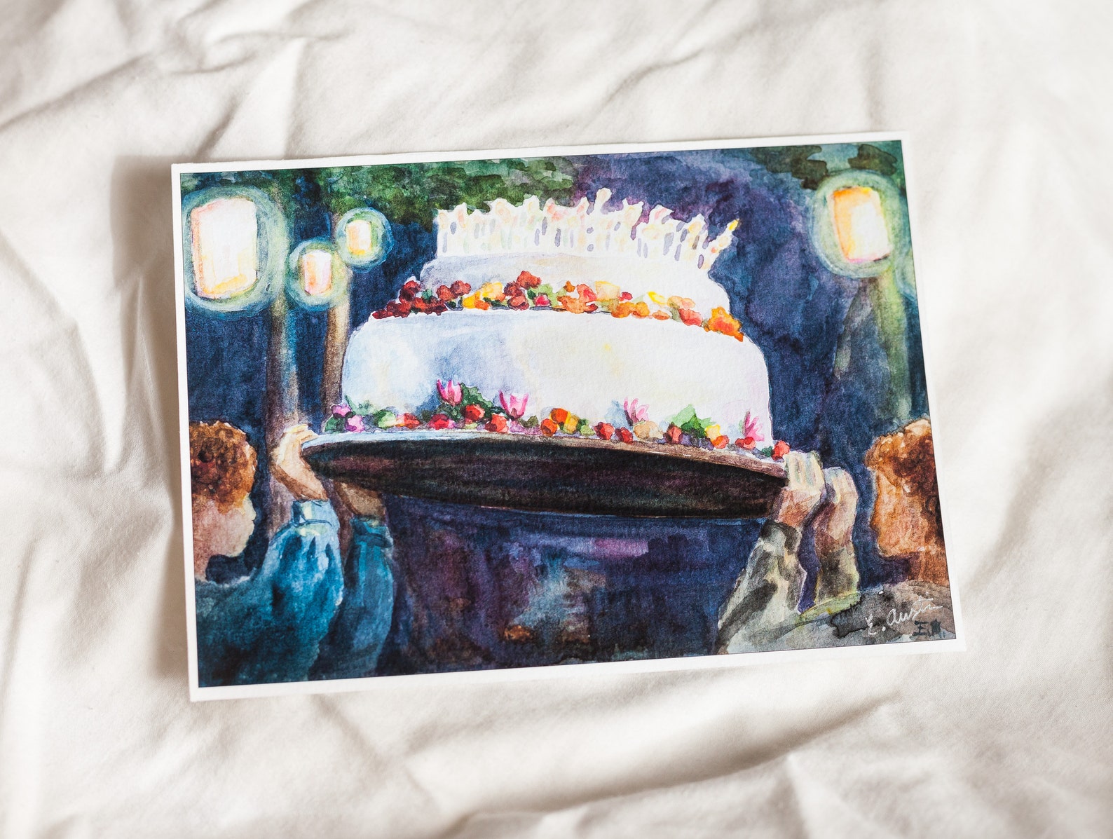 Bilbo's Birthday Cake Watercolor the Lord of the Rings - Etsy