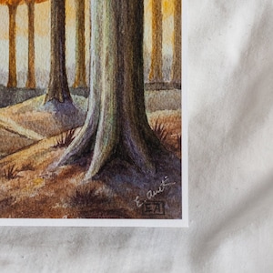 Lothlorien Forest Print, Mallorn Trees, Golden Wood, Lord of the Rings ...
