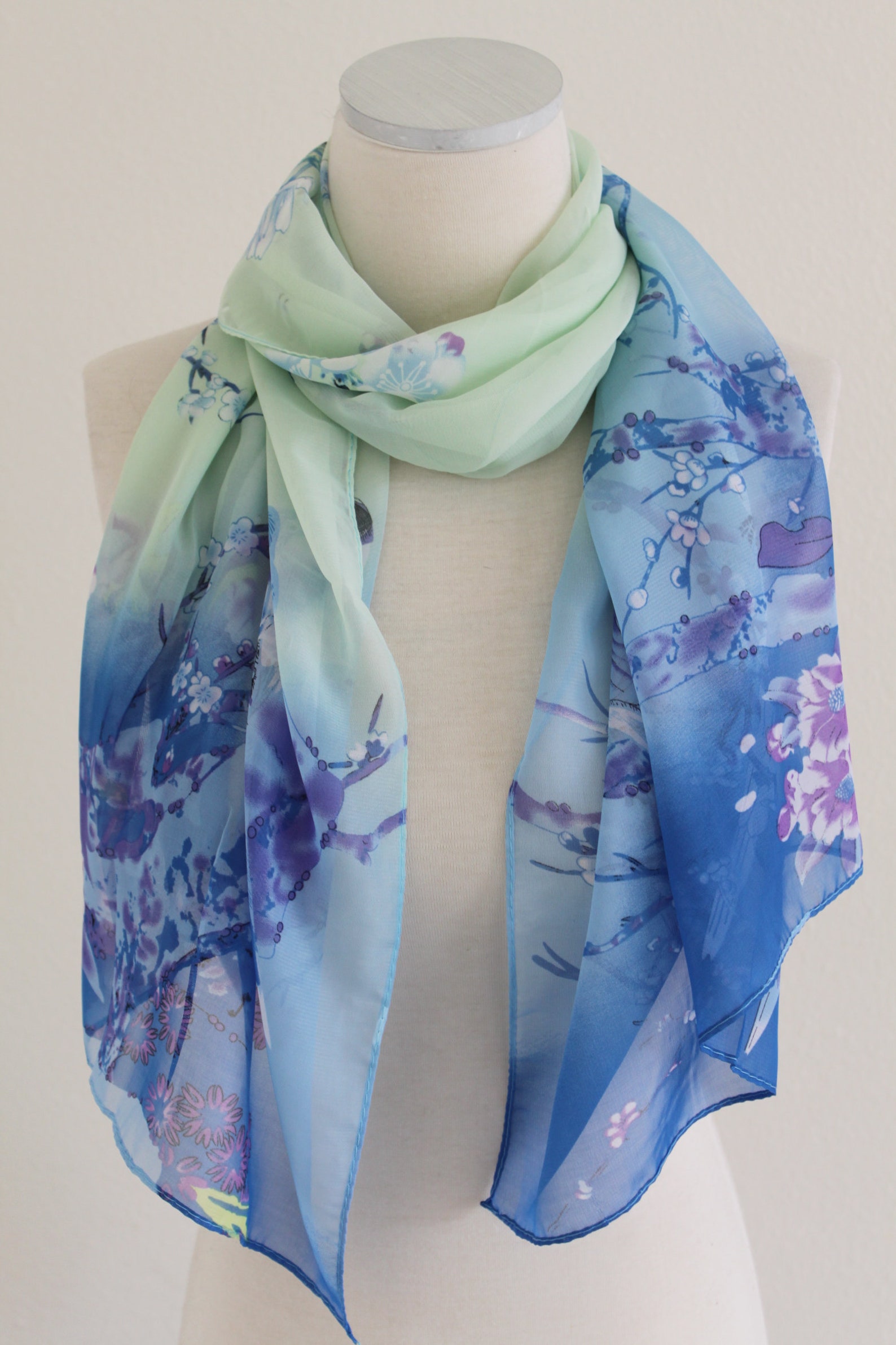 Long Scarf/chiffon Poly Neck Scarf/hair Scarf/bohemian - Etsy