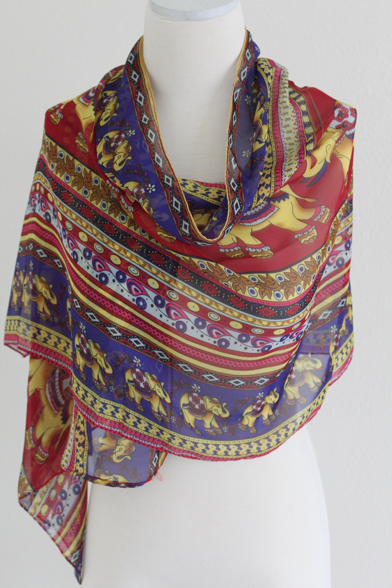 Long Scarf/chiffon Poly Neck Scarf/hair Scarf/bohemian - Etsy