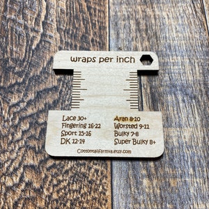 Wraps per Inch Gauge, Yarn Tool, Knitting Tool, WPI Tool, Spinning ...