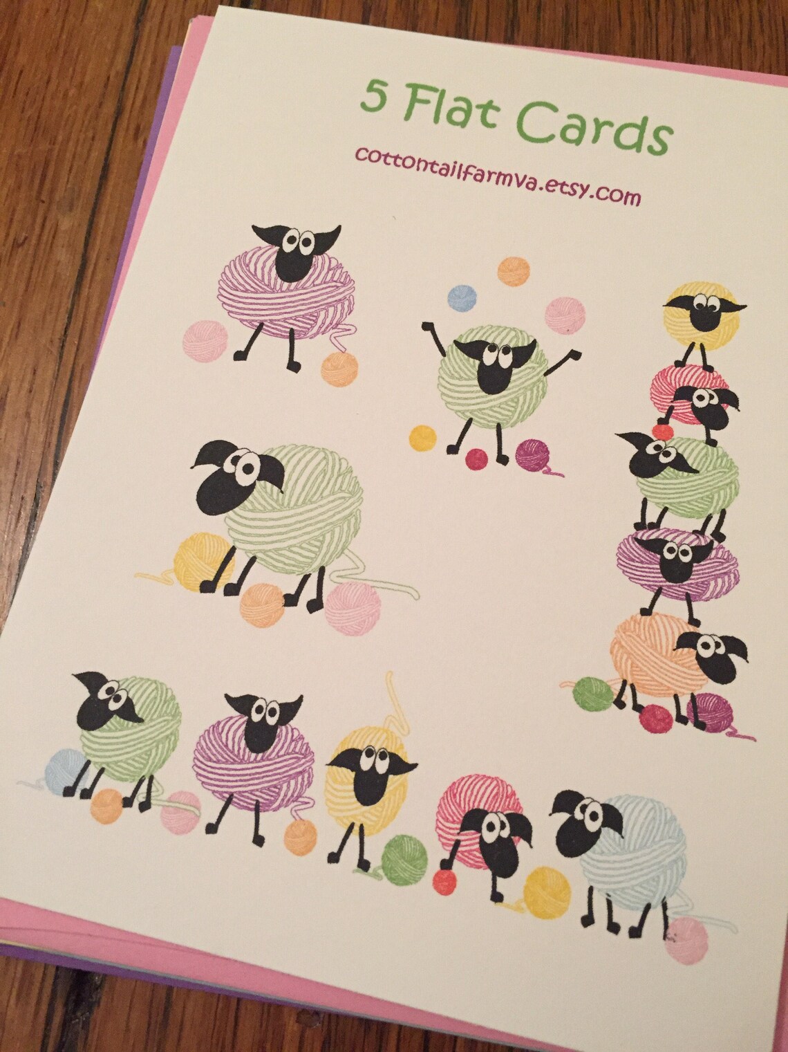 5 Sheep Stationery Flat Cards Sheep Card Set | Etsy
