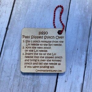 Knitting Stitch Reminder, PSSO Directions, Mini Helpers, Knitting Tool ...