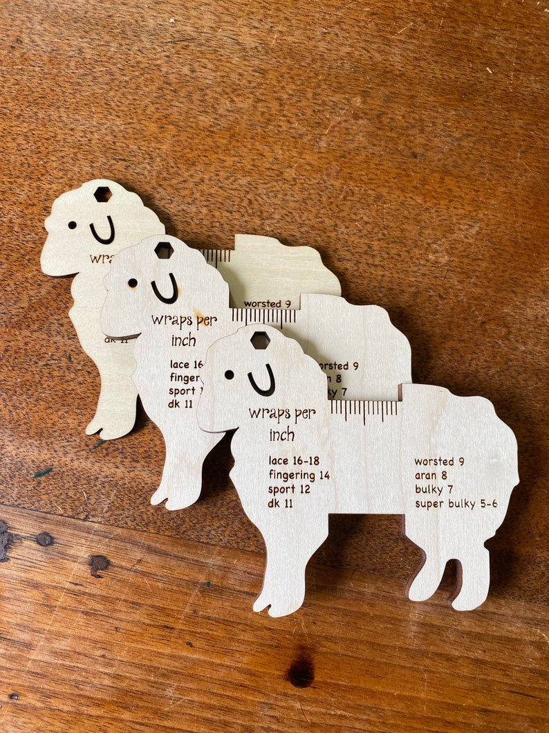 Wraps per inch gauge yarn tool knitting tool WPI tool | Etsy