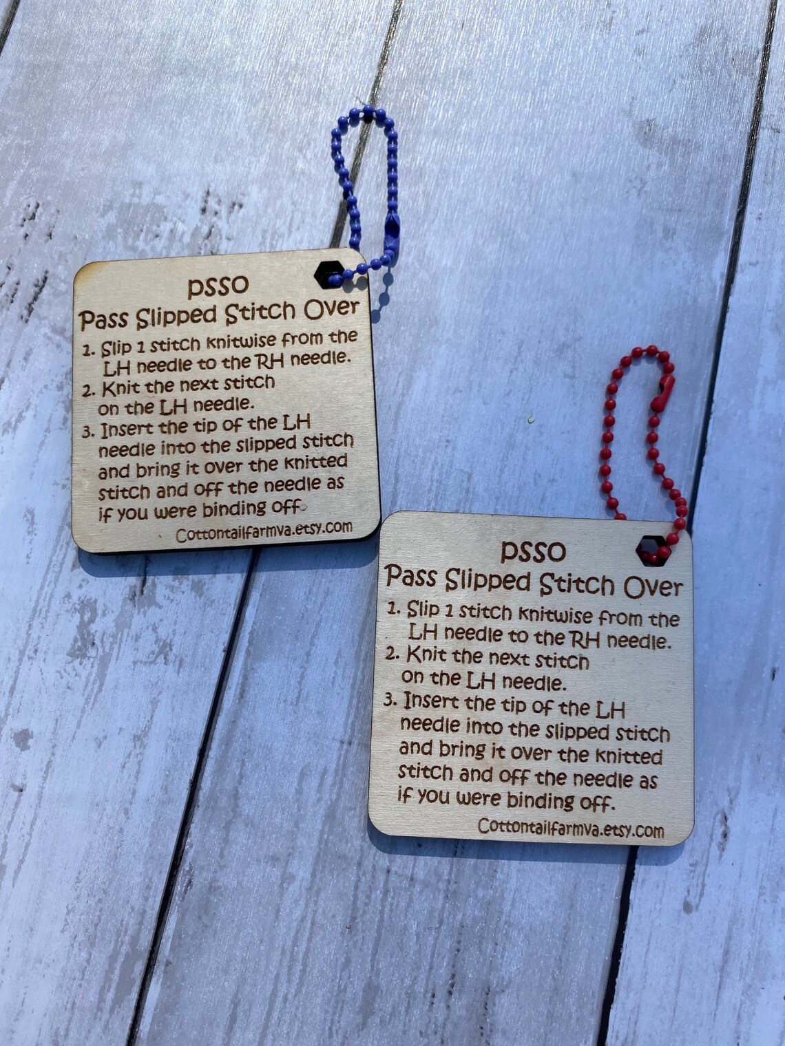 Knitting Stitch Reminder PSSO Directions Mini Helpers | Etsy