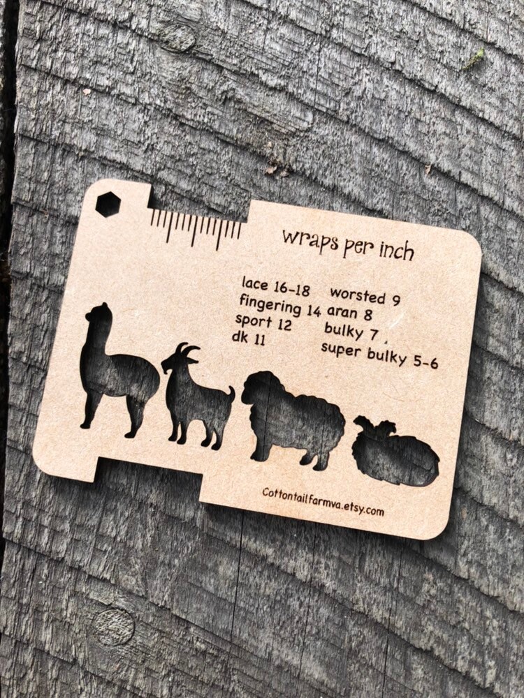 Wraps per Inch Gauge Yarn Tool Knitting Tool WPI Tool | Etsy