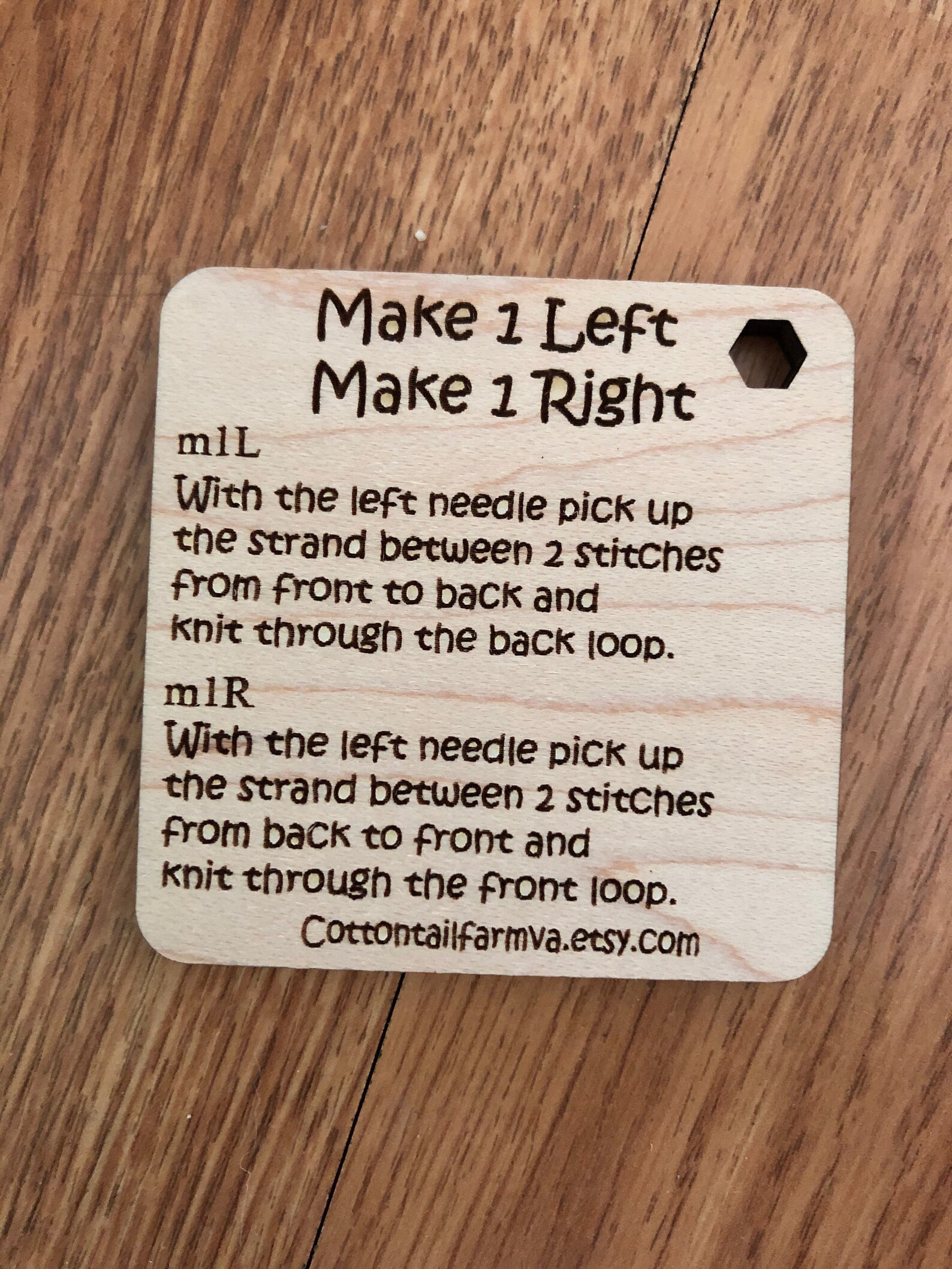 Make One Left Make One Right Stitch Yarn Tool Knitting Tool - Etsy