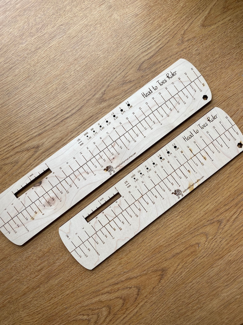 Sock Knitting Measure, Knitting Ruler, Hat Ruler, Head to Toe Knitting ...