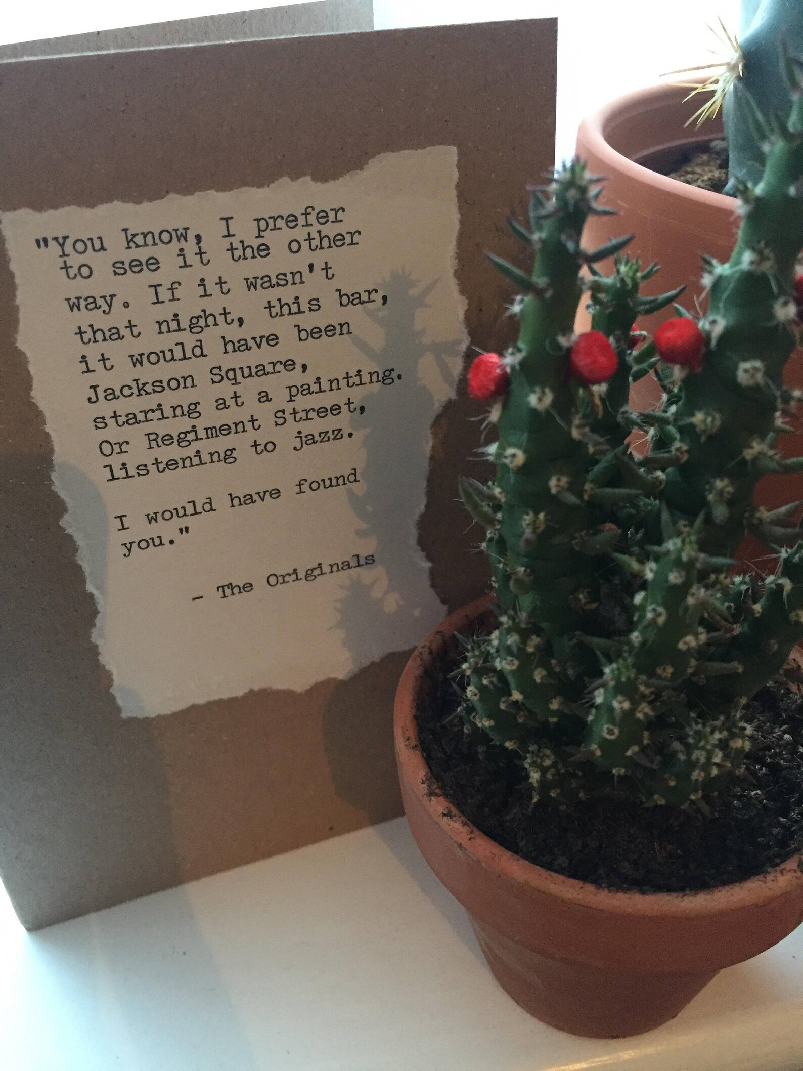 Handmade Greeting Cards Personalised Quote Cards Typewriter Text Any ...