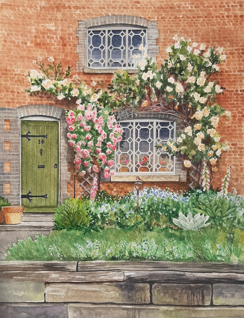 Small Hand Painted House or Building Portrait Painting in Watercolour 7 ...