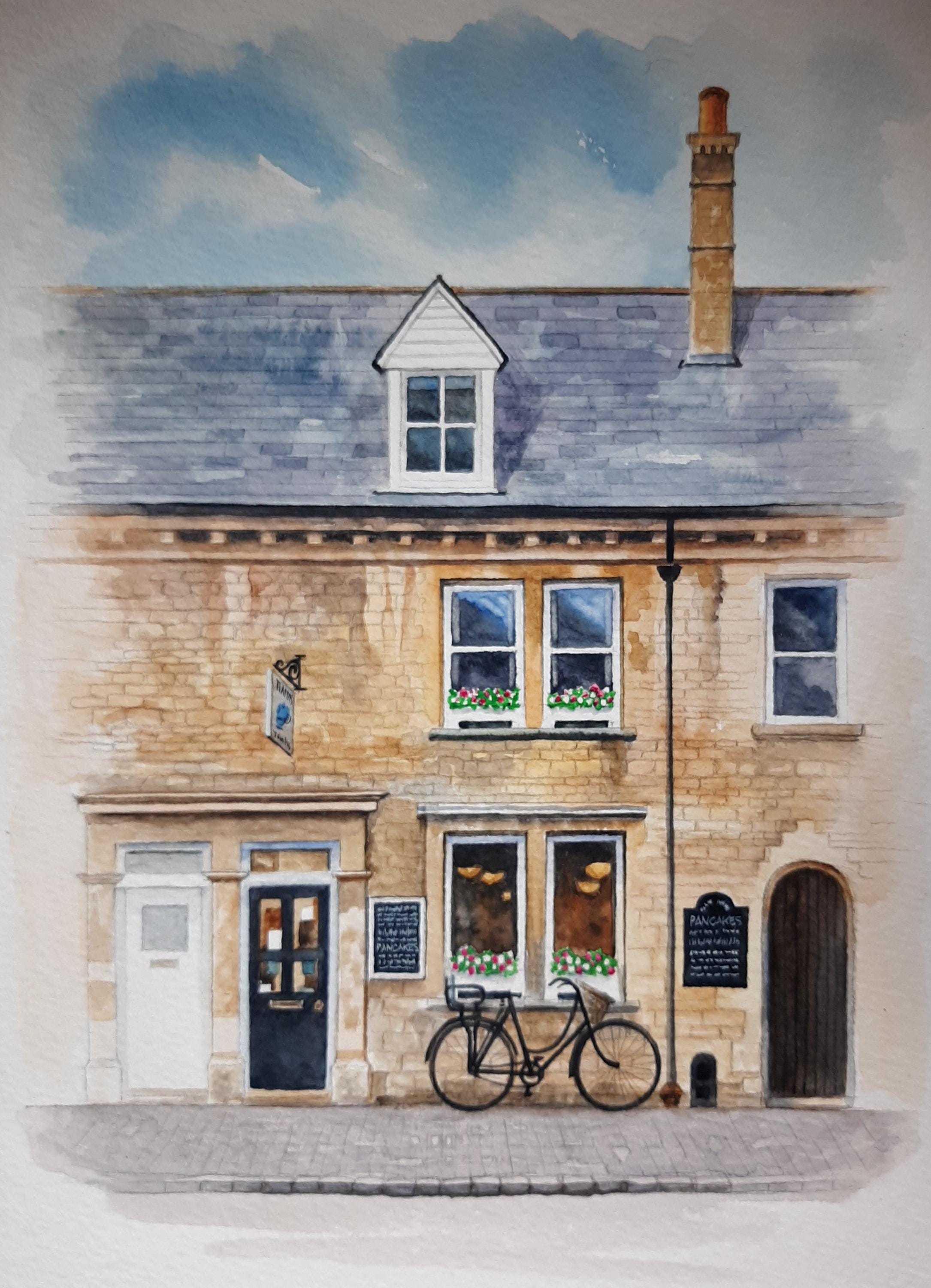 Small Hand Painted House or Building Portrait Painting in Watercolour 7 ...