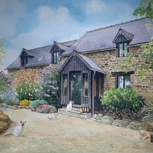Small Hand Painted House or Building Portrait Painting in Watercolour 7 ...