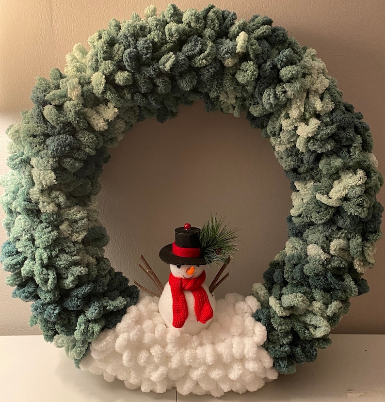 Multicolored Loop Yarn Christmas Wreath | Etsy