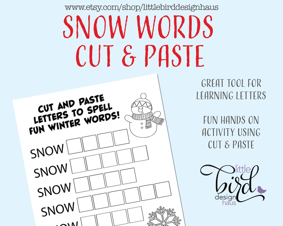 Winter Cut and Paste Activity Worksheet | Printable Kindergarten ...