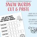 Winter Cut and Paste Activity Worksheet Printable Kindergarten ...