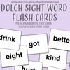 40 Dolch Pre-primer Sight Word Flash Cards Printable. Kindergarten ...