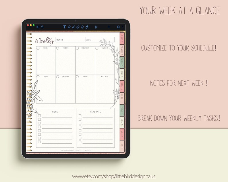 Leah Digital Planner | Use Goodnote, Notability, Noteshelf on iPad Pro ...