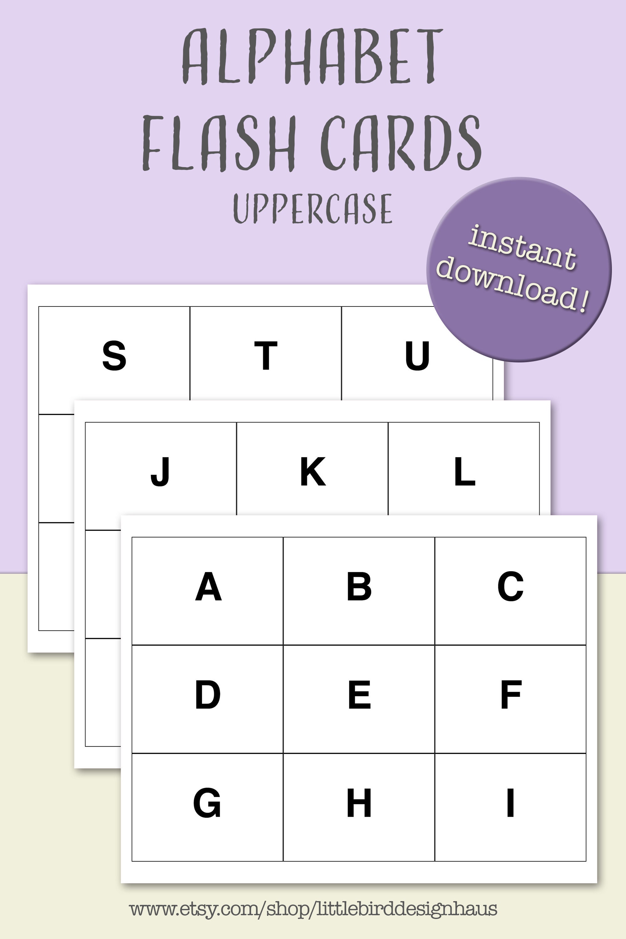 Alphabet Uppercase Flash Cards Printable. Kindergarten. Flashcards ...