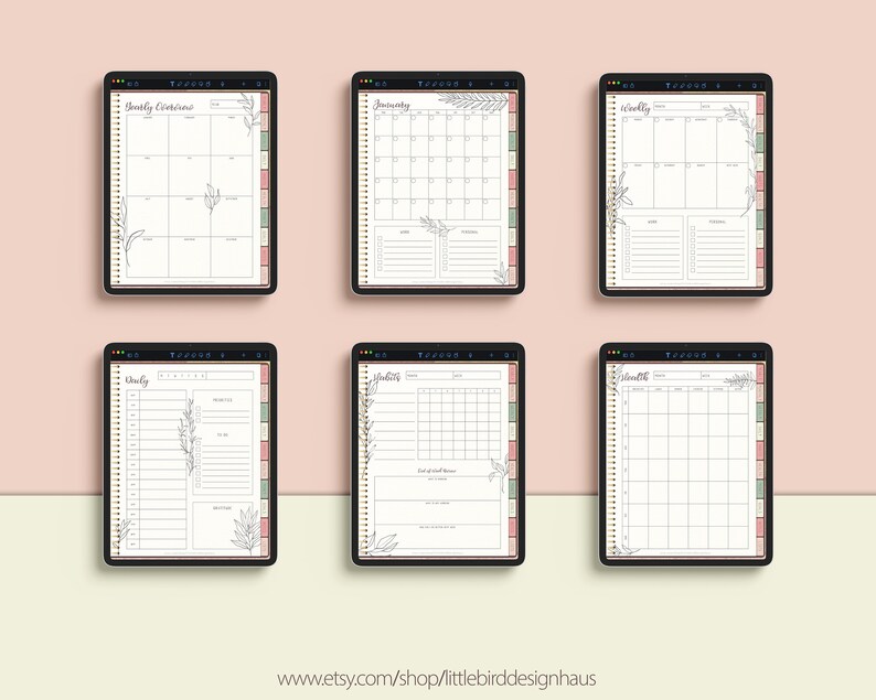 Leah Digital Planner | Use Goodnote, Notability, Noteshelf on iPad Pro ...
