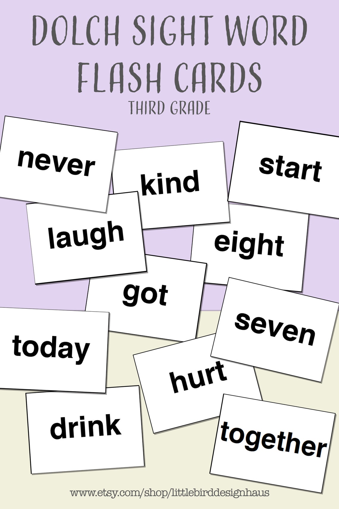 41 Dolch Third Grade Sight Word Flash Cards Printable. 3rd Grade ...