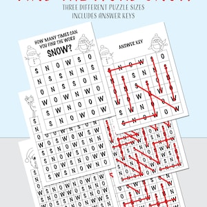Winter Word Search Activity Worksheet | Printable Kindergarten ...