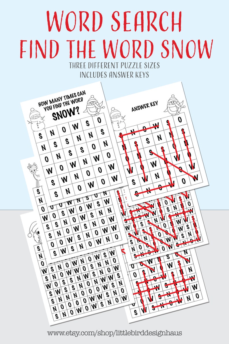 Winter Word Search Activity Worksheet | Printable Kindergarten ...