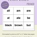 52 Dolch Primer Sight Word Flash Cards Printable. Kindergarten ...