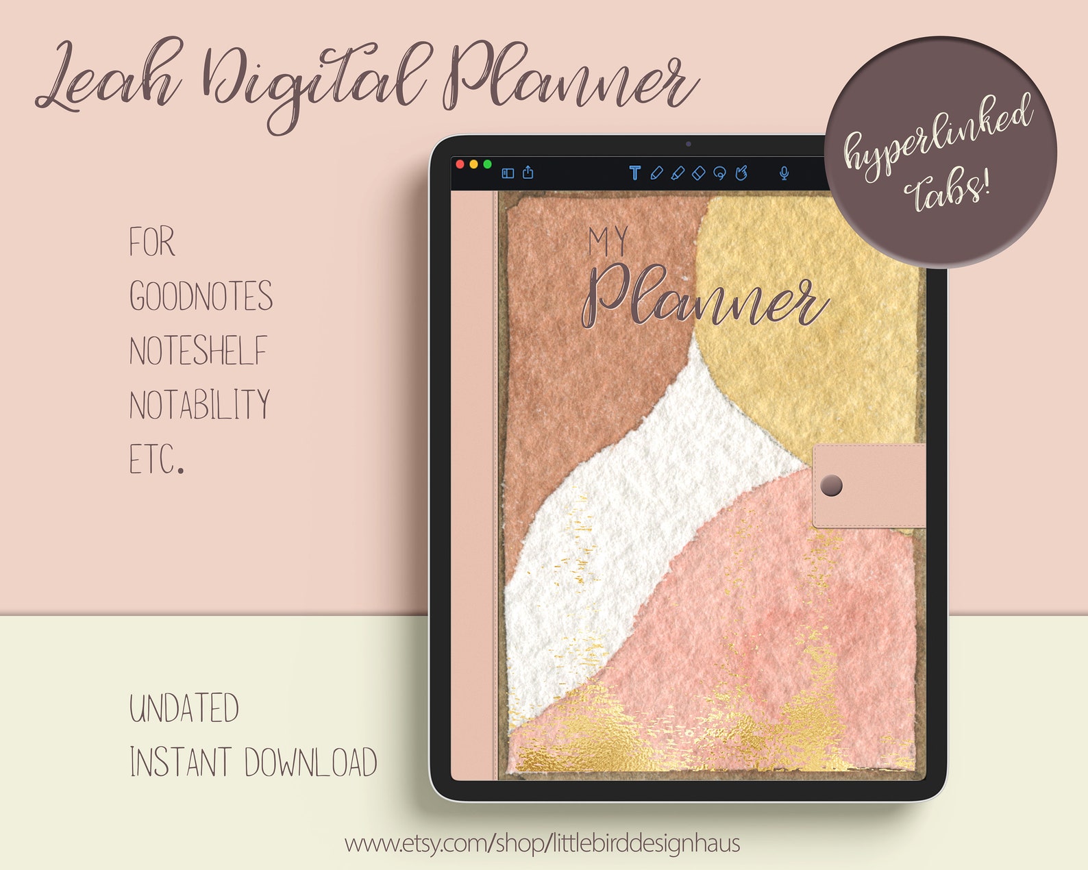 Leah Digital Planner | Use Goodnote, Notability, Noteshelf on iPad Pro ...