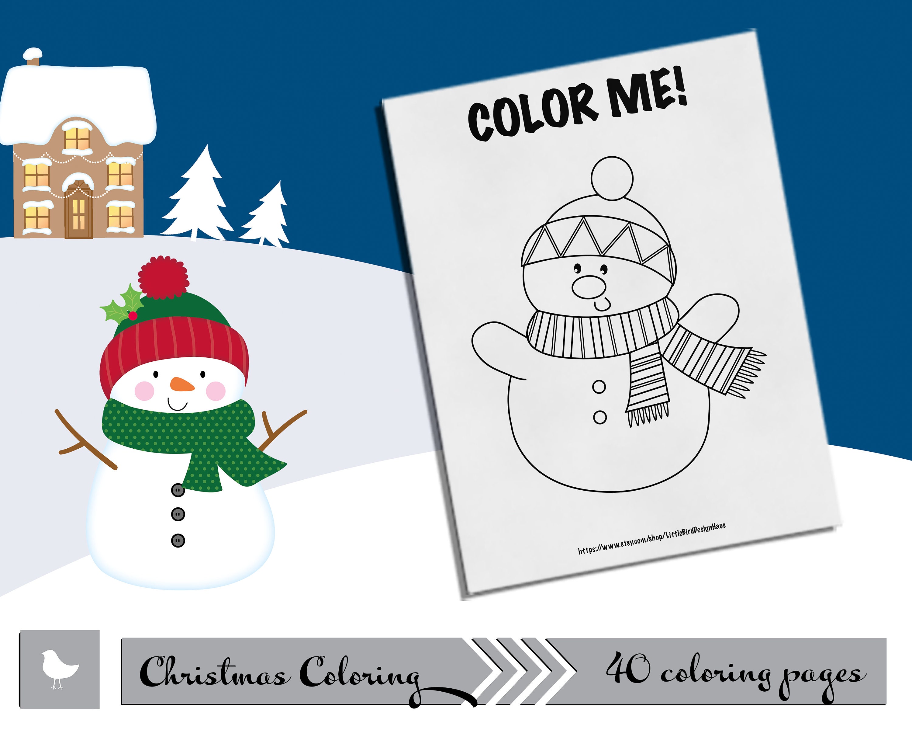 40 Christmas Coloring Sheets, Worksheets for Preschool, Kindergarten ...