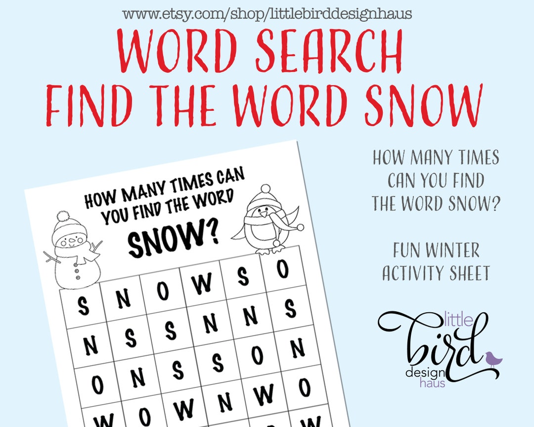 Winter Word Search Activity Worksheet | Printable Kindergarten ...