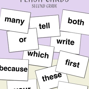 46 Dolch Second Grade Sight Word Flash Cards Printable. 2nd Grade ...